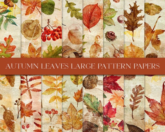 Autumn Leaves Large Pattern Paper Fall Leaves Seamless - Etsy