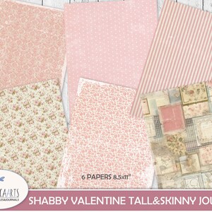 Shabby Valentine Tall Skinny Journal, Valentine's Papercraft Kit ...