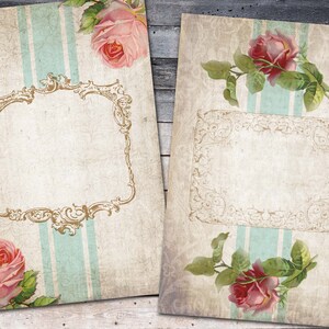 Instant Download Editable Roses Card, Vintage Shabby Roses Paper ...
