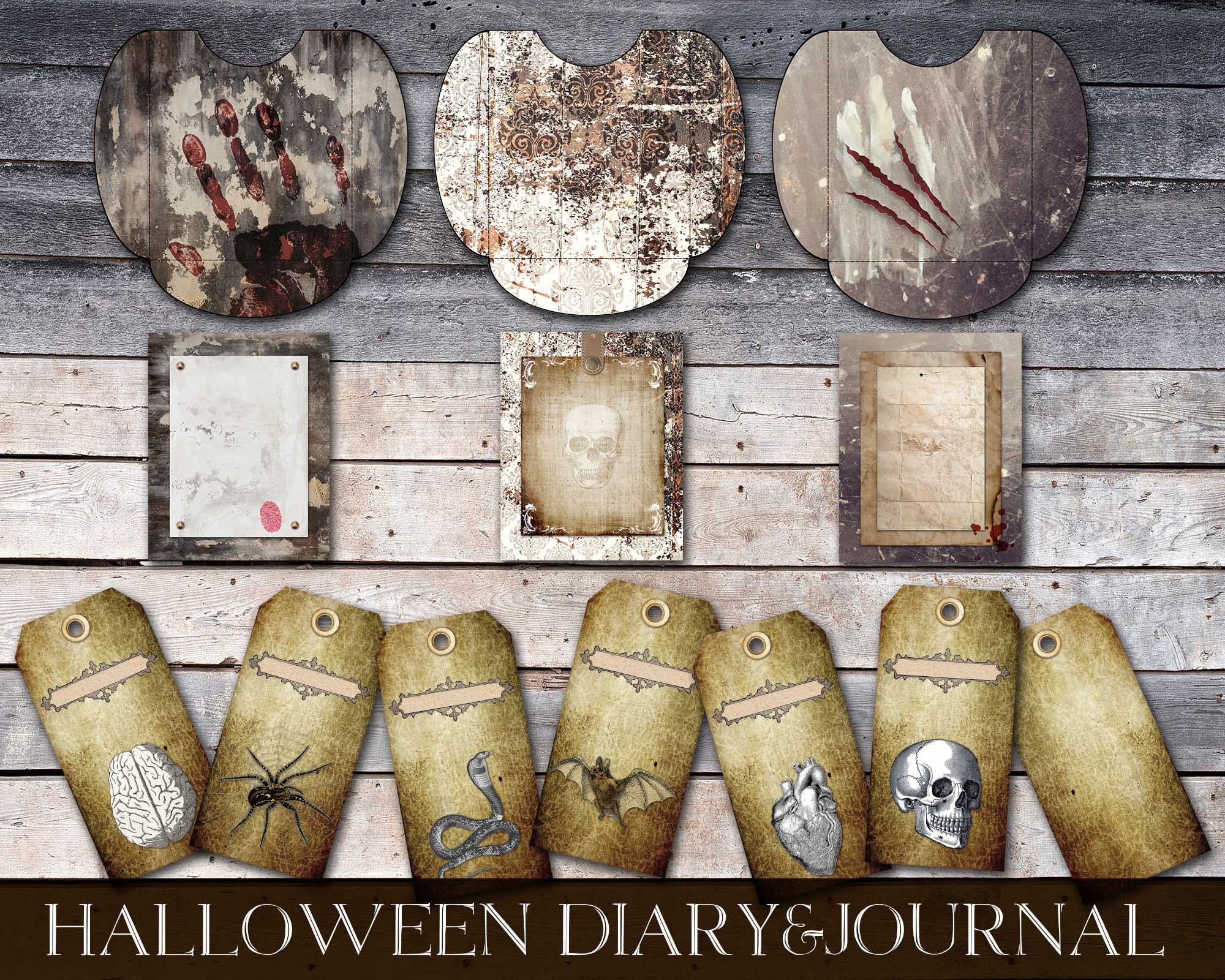 Creepy Halloween Diary and Junk Journal Kit Grungy Halloween | Etsy