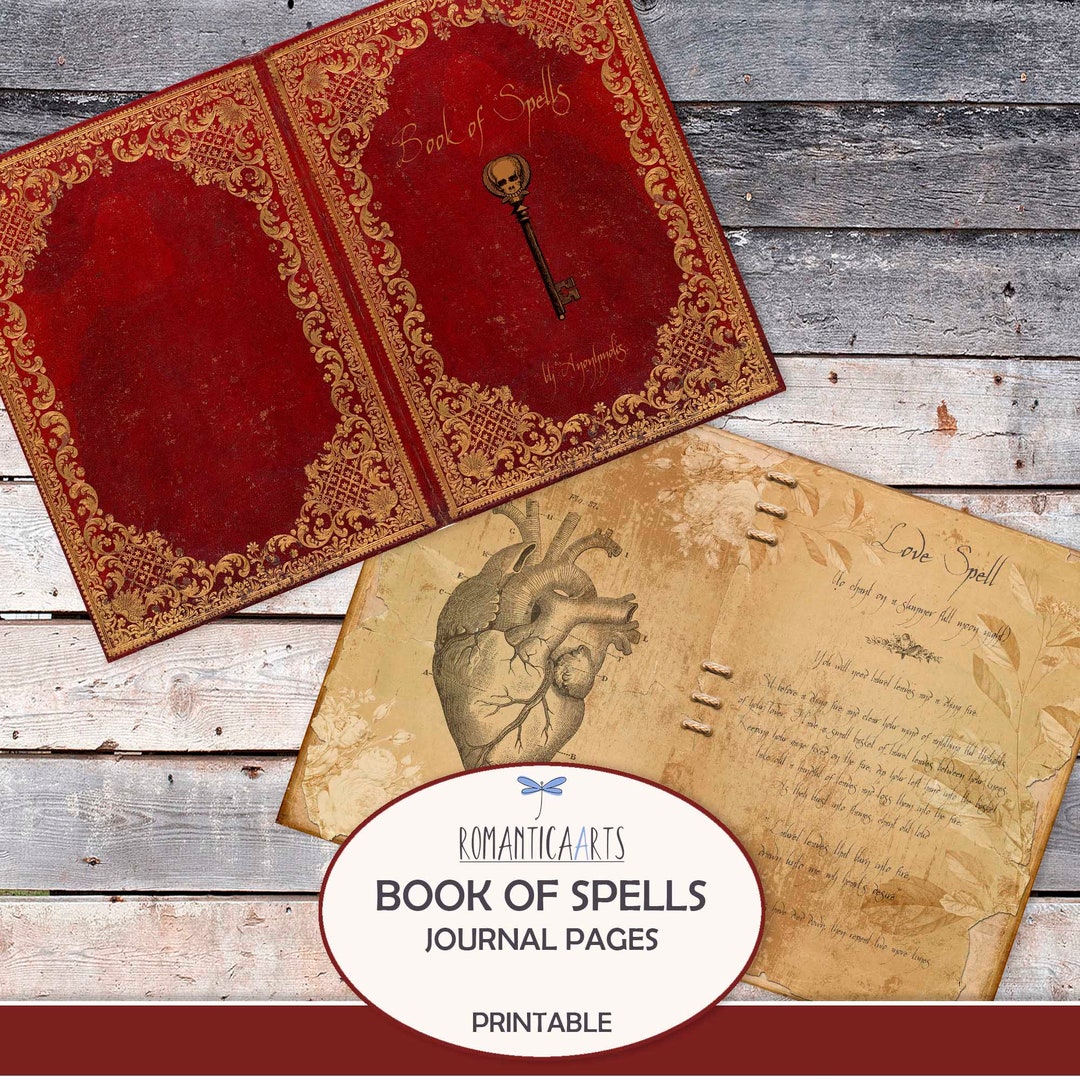 Halloween Book of Spells for Journaling, Digital,vintage Halloween ...