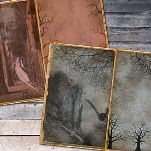 Creepy Castle Papers for Journal, Haunted Old Castle Collage Sheet ...