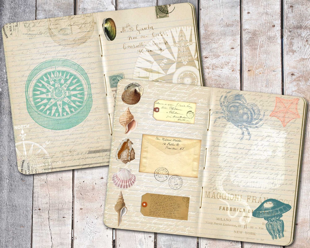 Nautical Ephemera Pages for Journaling, Ocean Life Ephemera for ...