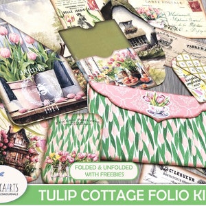 Tulip Cottage Folio Kit, Printable Tulip Journal, Cottage Core Digital ...