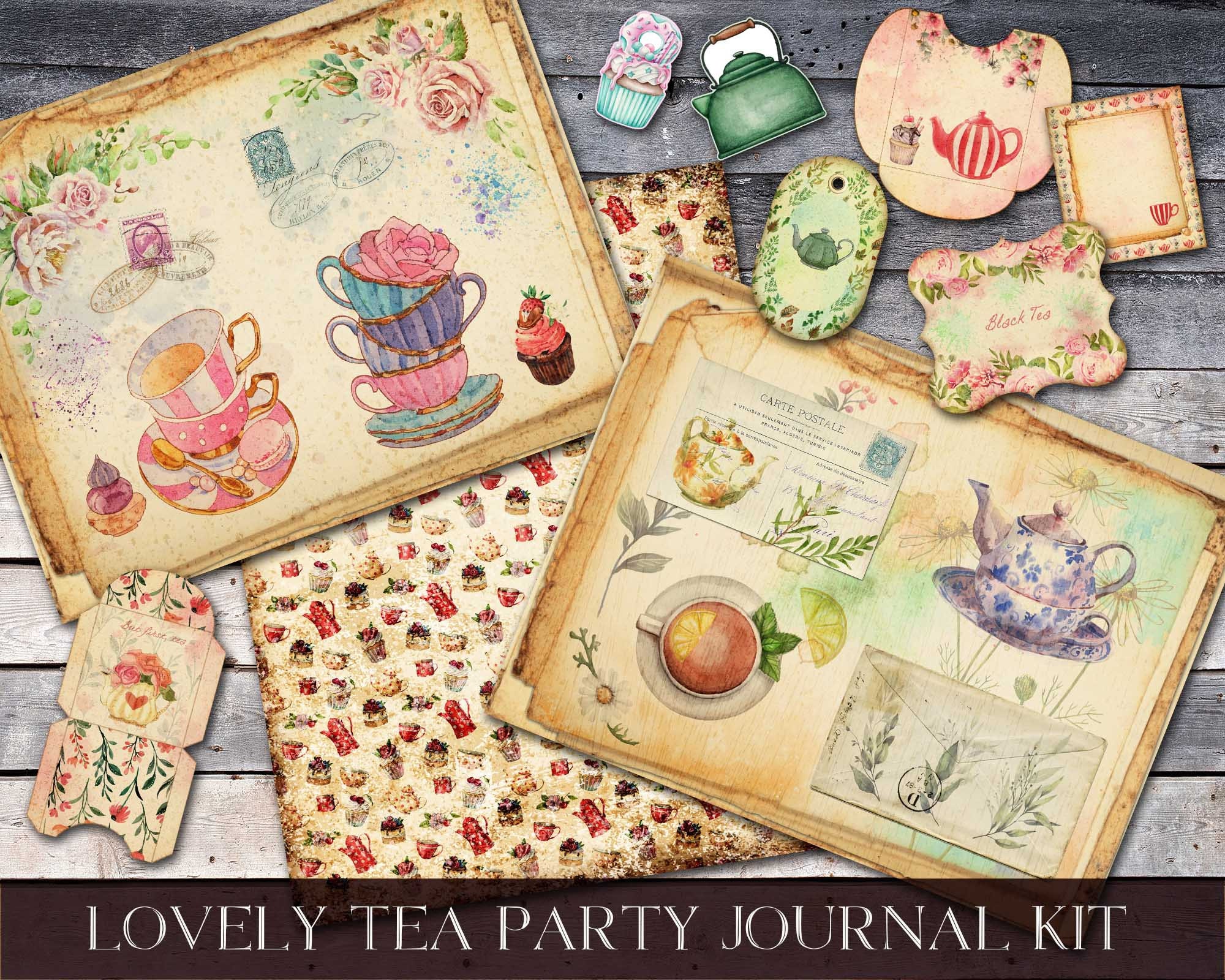 Clip Art Art & Collectibles Shabby Watercolor Tea Ephemera French ...