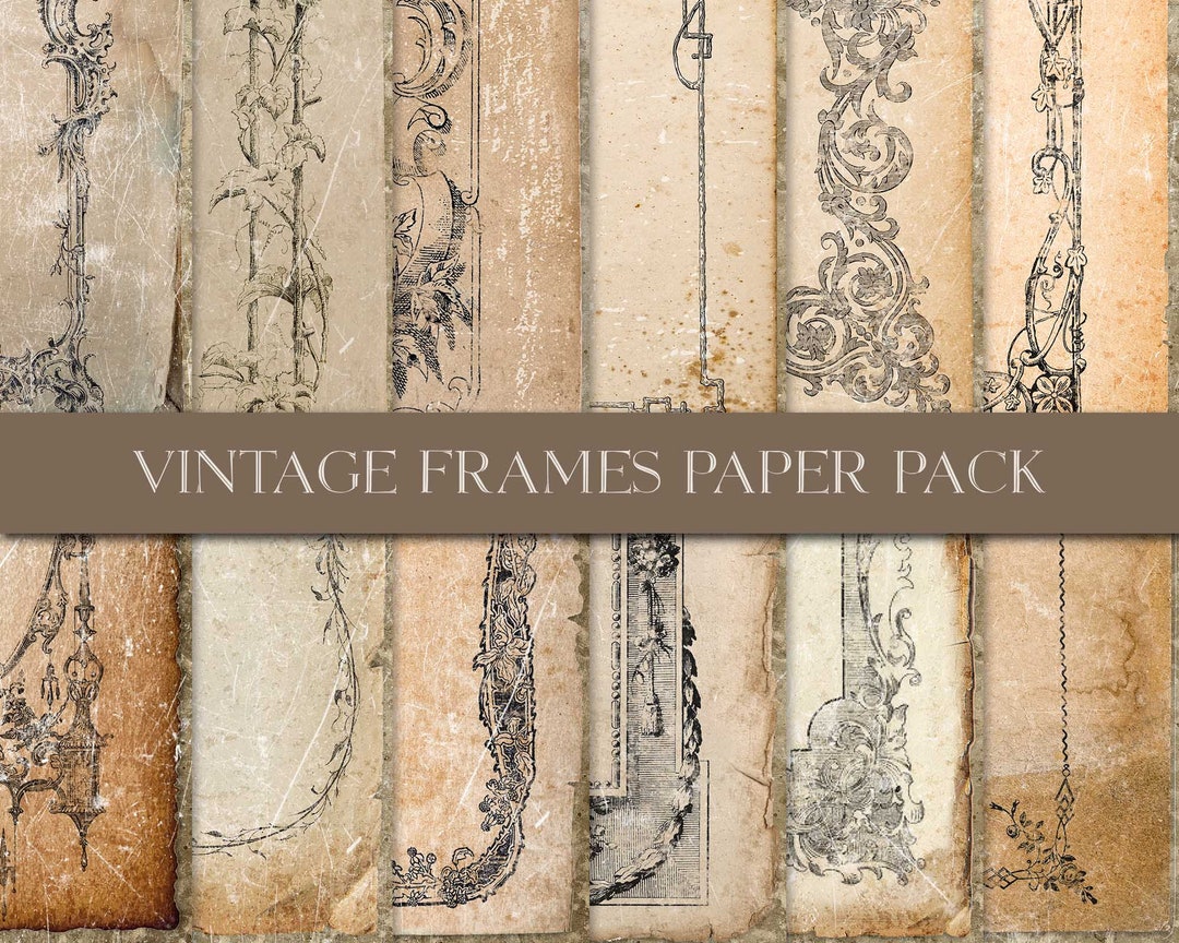 Vintage Frame Paper, Shabby Pages, Distressed Paper, Grunge Digital ...