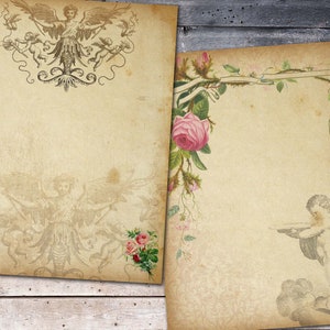 Vintage Angel Papers, Shabby Chic Angels, Christmas Angel, Christmas ...