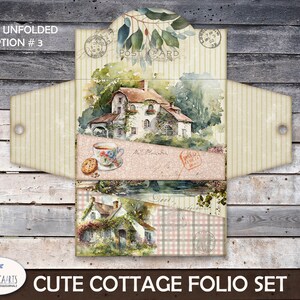 Cute Cottage Folio Set, Junk Journal Printable, Cottage Girls, Tri Fold ...