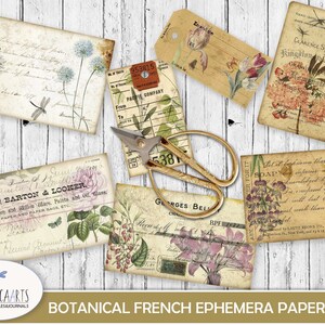 Botanical Ephemera Paper Pack, Printable Scraps, Botanical Bundle ...