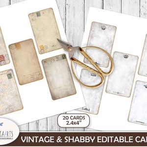 Vintage Editable Card, Blank Card, Card Collage Sheet, Digital Card ...