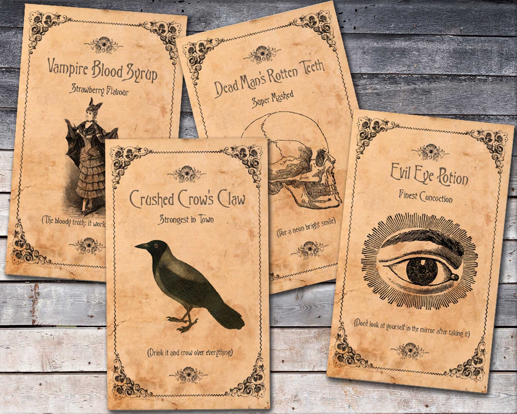 Bottle Labels Halloween Spooky Halloween Apothecary Labels | Etsy