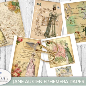 Jane Austen Ephemera Paper Pack, Austen Bundle, Austen Scraps, Jane ...