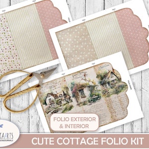 Cute Cottage Folio Kit, Tri Fold Folio Kit, Cottage Girls, Shabby Folio ...