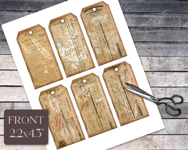 Vintage Ephemera Botanical Tag French Ephemera Shabby - Etsy