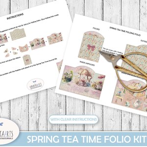 Spring Tea Time Double Door Folio, Junk Journal Printable, Tea and ...
