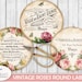 Printable Vintage Roses Round Label, French Advertising Digital ...