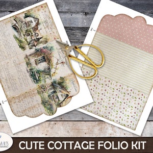 Cute Cottage Folio Kit, Tri Fold Folio Kit, Cottage Girls, Shabby Folio ...