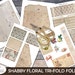 Shabby Floral Folio, Junk Journal Printable, Tri Fold Folio Kit, Happy ...