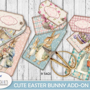 Cute Easter Bunny Add-on Kit, Easter Journal Ephemera, Bunny Journaling ...