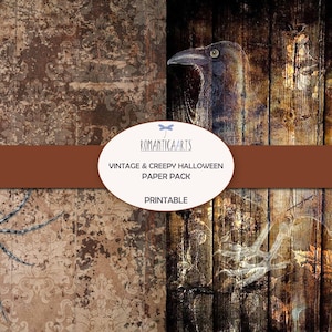 Digital Halloween Printable Paper Pack, Creepy Paper for Crafting ...