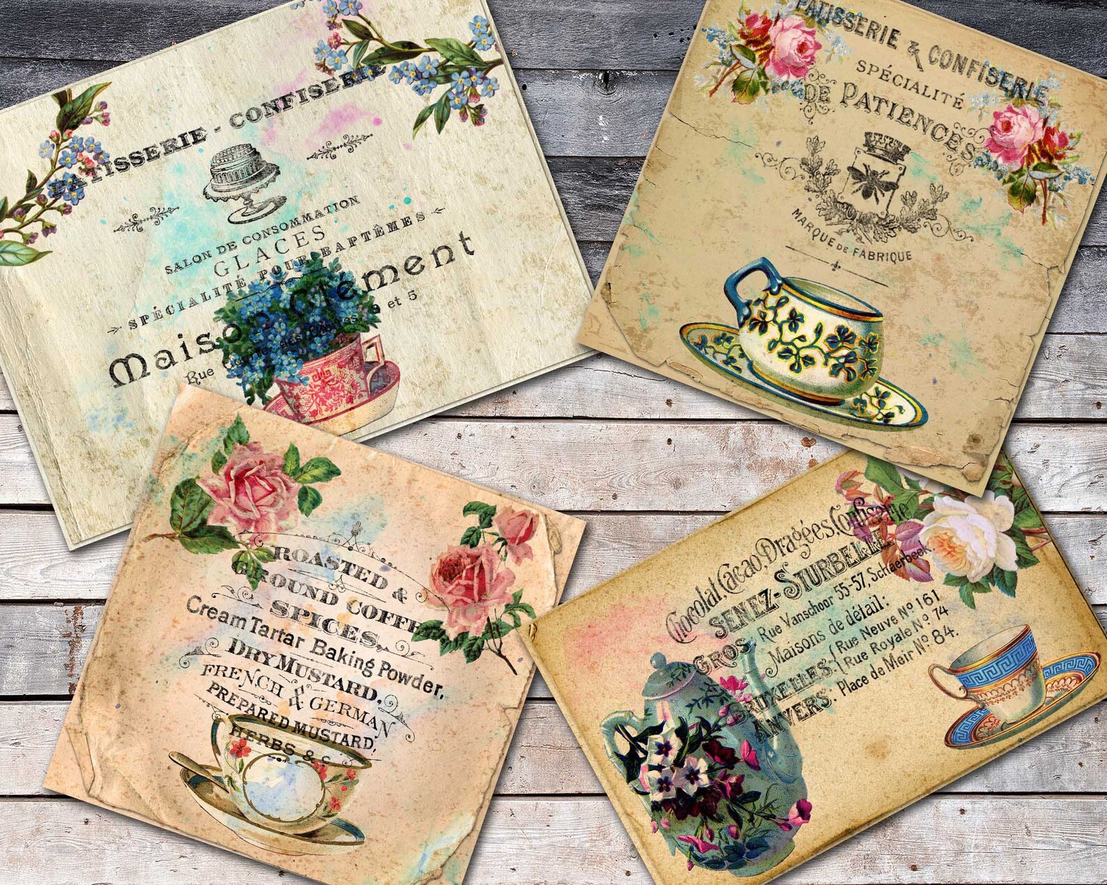Tea Party Ephemera Papers Tea Paper Pack Coffee and Tea - Etsy