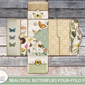 Beautiful Butterflies Four-fold Folio Kit, Butterfly Digital Junk ...