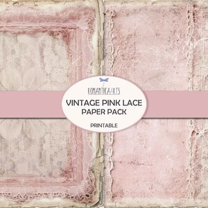Vintage Pink Lace Paper, Printable Lace Junk Journal Paper, Old Lace ...