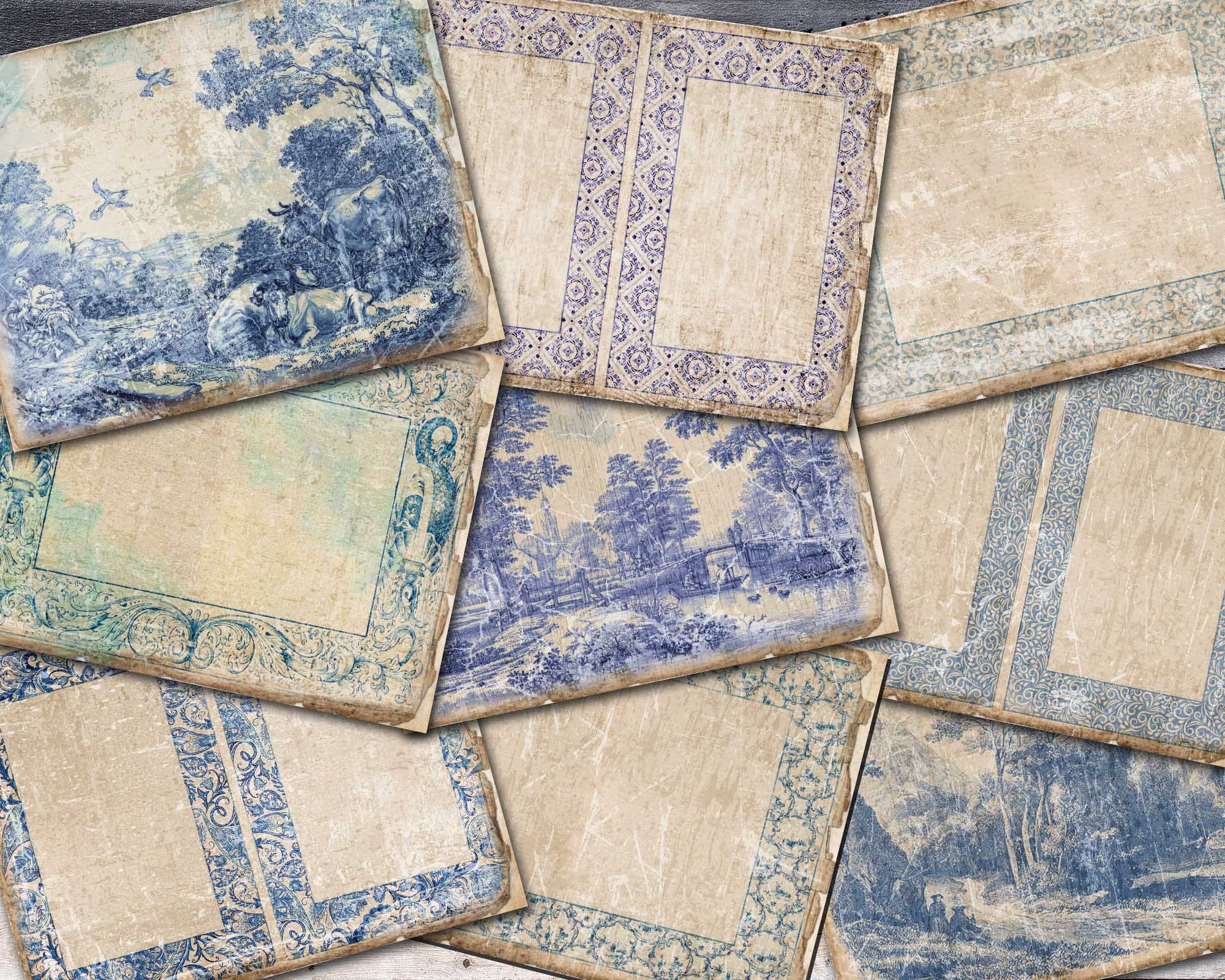 Shabby Blue Pages Digital Blue Paper Vintage Blue Pattern - Etsy