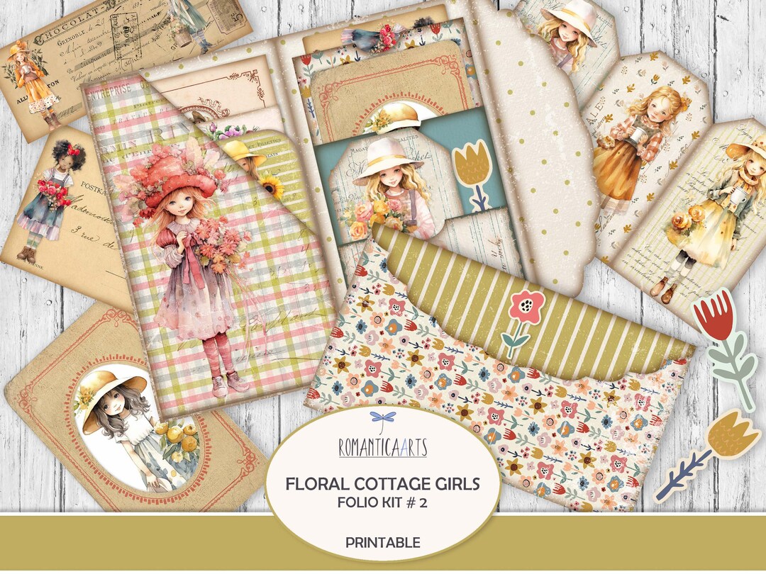 Floral Cottage Girls Folio Kit, Cozy Cottage Printable, Cute File ...