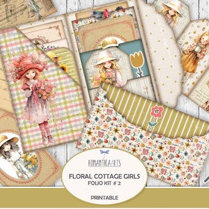 Floral Cottage Girls Folio Kit, Cozy Cottage Printable, Cute File ...