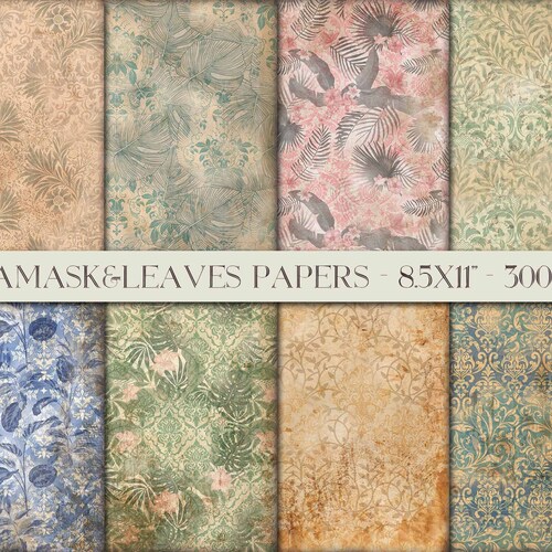 Distressed Green and Gold Digital Paper Gold Foil Patterns | Etsy Canada