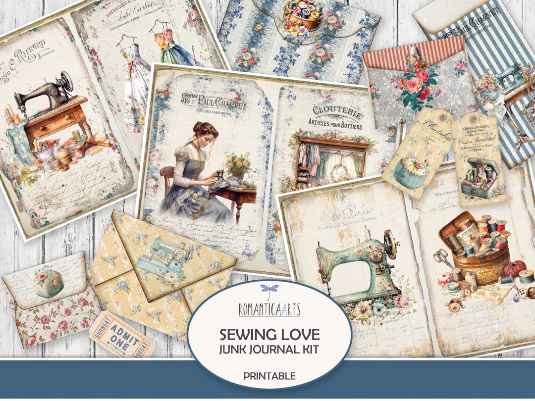 Sewing Love Journal Kit, Junk Journal Printable, Digital Sewing Kit ...