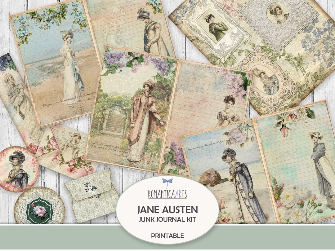 Jane Austen Journal Kit, Regency Women, Jane Austen Paper, Regency ...