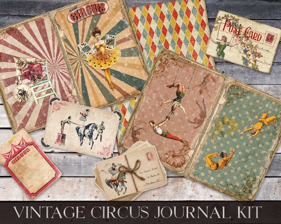 Vintage Circus Journal Kit Victorian Circus Papers Vintage - Etsy