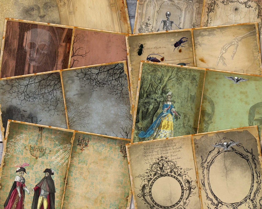 Creepy Castle Papers for Journal, Haunted Old Castle Collage Sheet ...