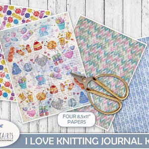 I Love Knitting Journal Kit, Junk Journal, Knitting Lover Paper, Yarn ...