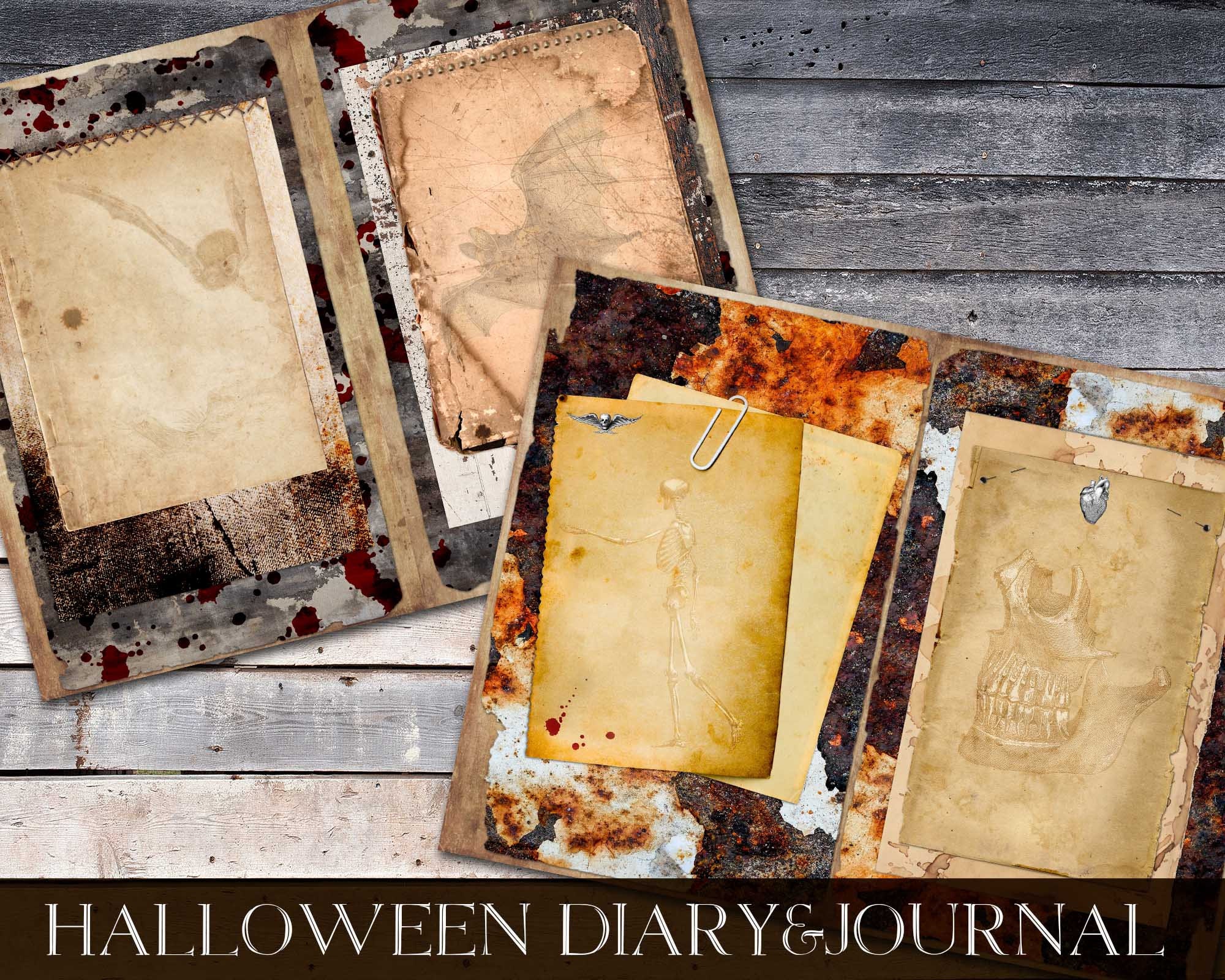 Creepy Halloween Diary and Junk Journal Kit Grungy Halloween | Etsy