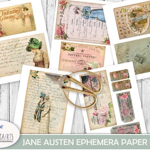 Jane Austen Ephemera Paper Pack, Austen Bundle, Austen Scraps, Jane ...