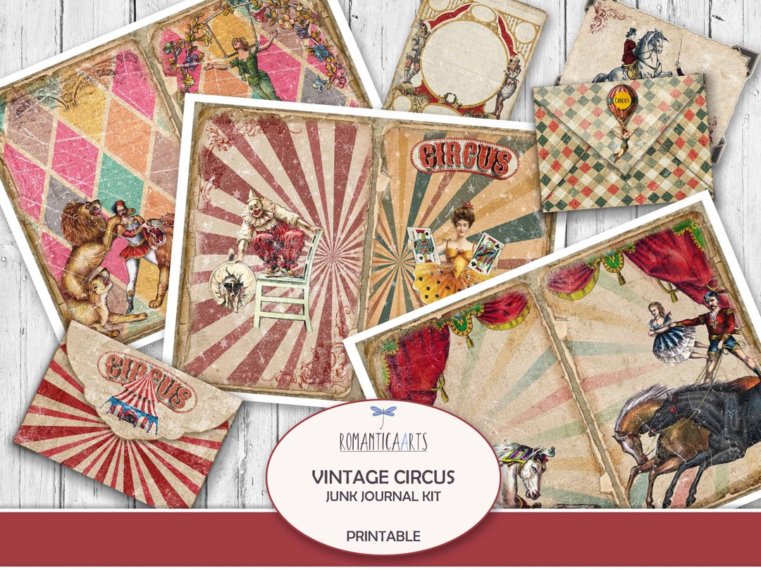 Vintage Circus Journal Kit, Victorian Circus, Vintage Acrobats, Antique ...
