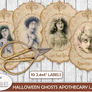 Halloween Ghosts Labels for Apothecary Jars, Printable Spooky Bottle ...