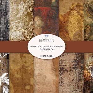 Digital Halloween Printable Paper Pack, Creepy Paper for Crafting ...