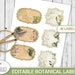 Editable Botanical Labels, Write on Floral Labels, Shabby Flower ...
