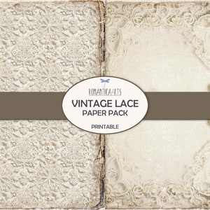Tattered Lace Printable Paper, Vintage Lace Digital, Pastel Digital ...