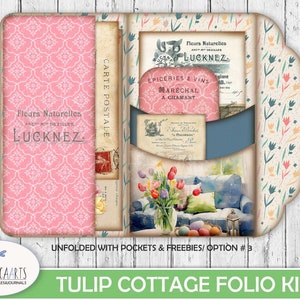 Tulip Cottage Folio Kit, Printable Tulip Journal, Cottage Core Digital ...