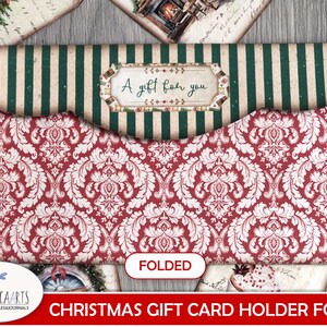 Christmas Gift Card Holder Folio, Printable Scrapbook Folio Kit, Cute ...