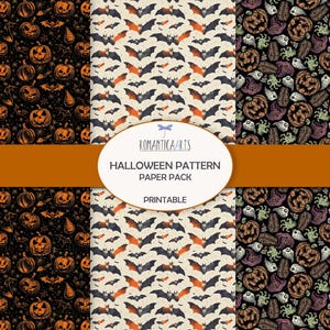 Gothic Wallpaper, Halloween Pattern Paper Pack, Spooky Vibes, Halloween ...