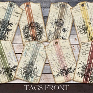 French Grain Sack Tags, Shabby French Tags, Vintage Hang Tag, Tag ...