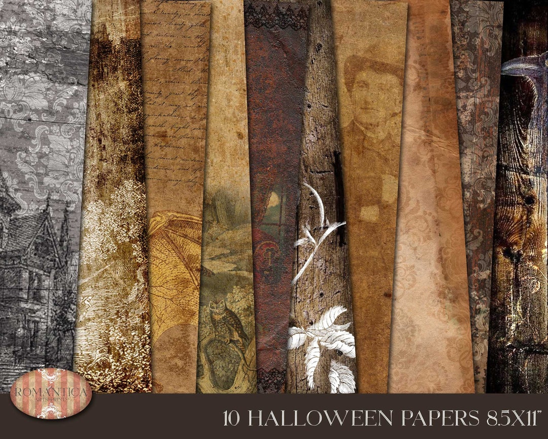 Digital Halloween Printable Paper Pack, Creepy Paper for Crafting ...
