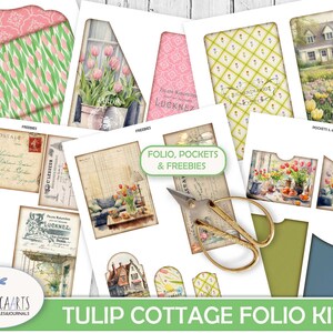 Tulip Cottage Folio Kit, Printable Tulip Journal, Cottage Core Digital ...