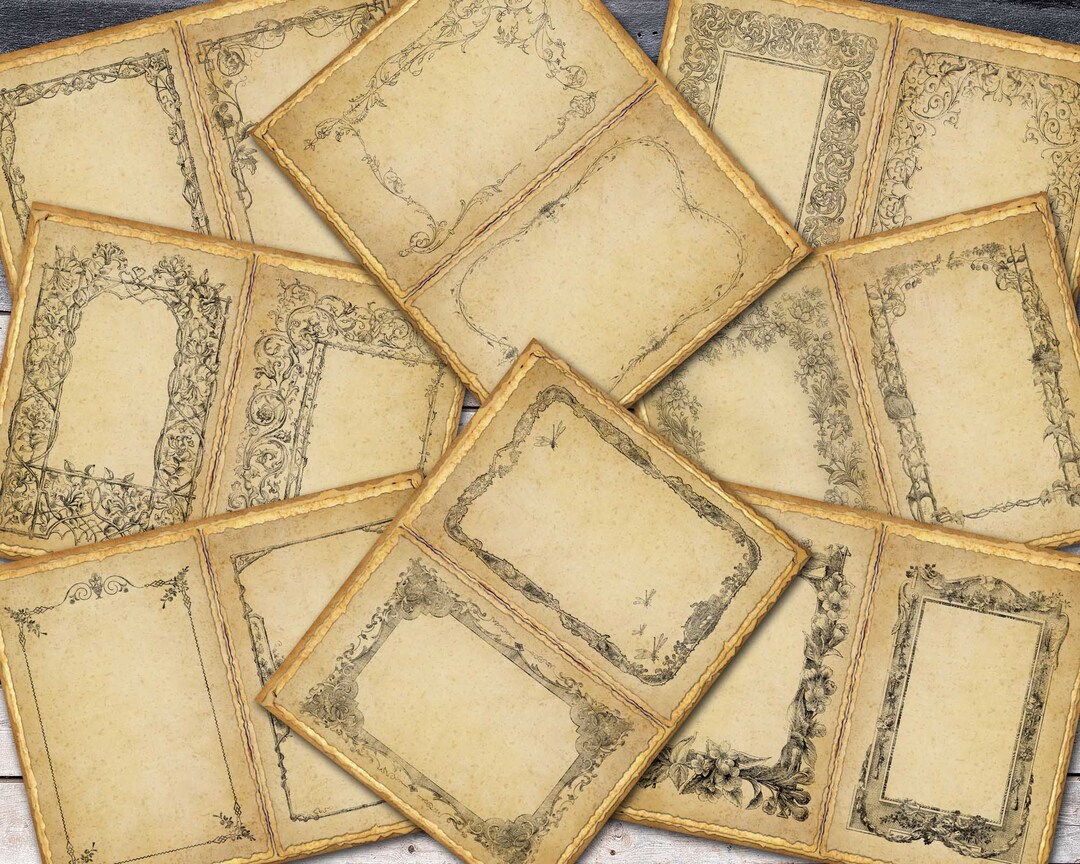 Vintage Frame Journal Pages, Layered Page, Shabby Frame Paper ...